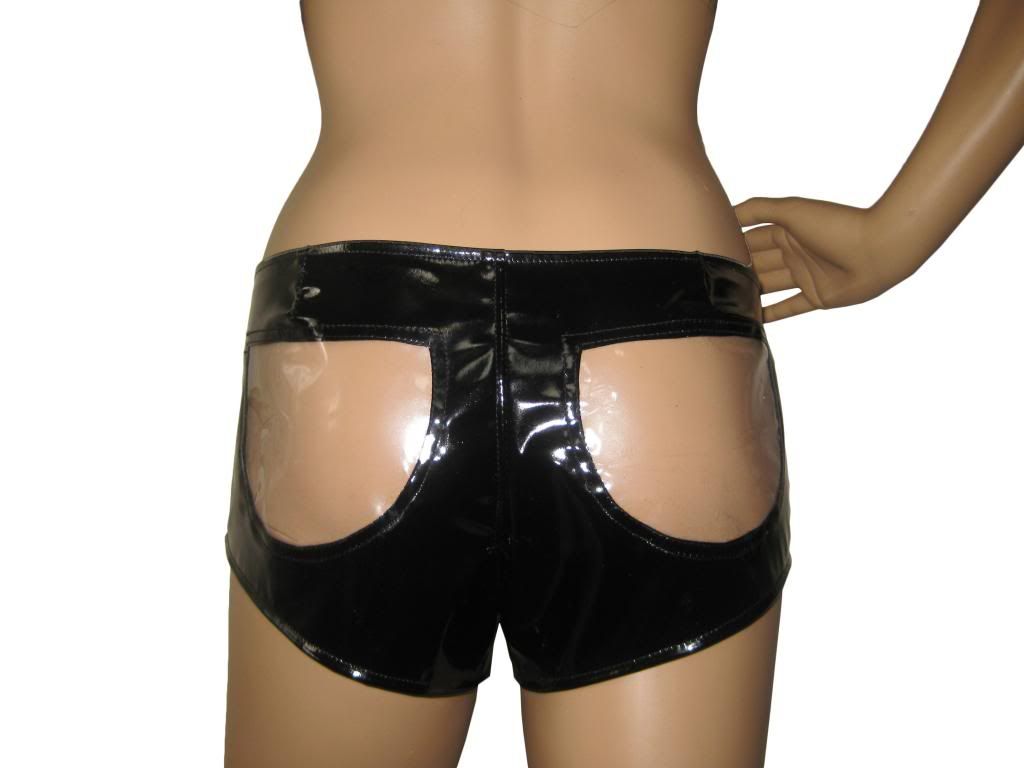 Womens Clear Sexy Black Pvc Hotpants Shorts Plus Sizes 6 To 20 Free Postage Ebay